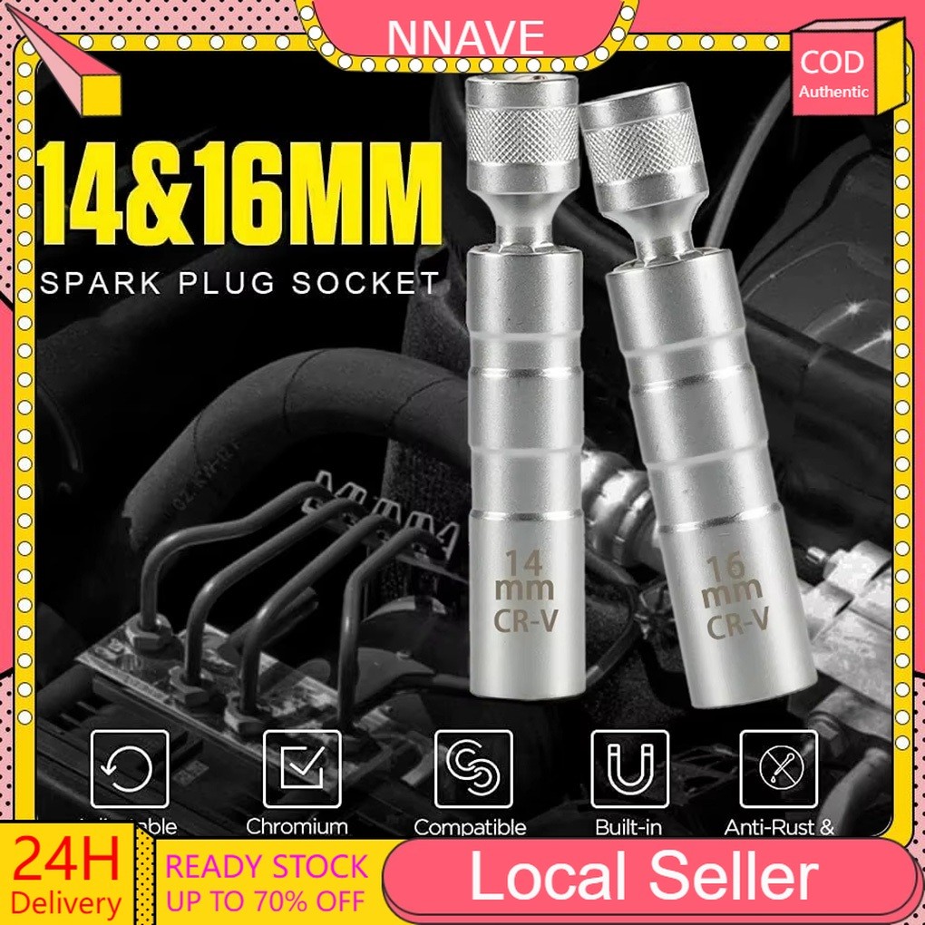 14/16mm Spark Plug Socket Wrench Adapter Universal Joint 3/8" Drive ...