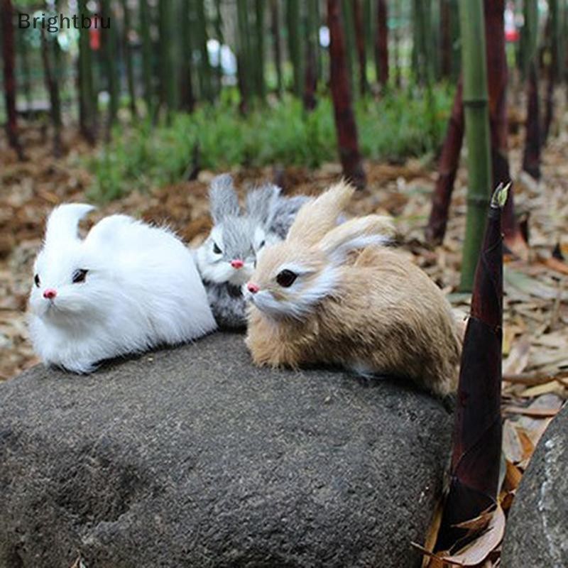 [Brightbiu] 15CM Realistic Plush Rabbits Lifelike Animal Easter Bunny ...