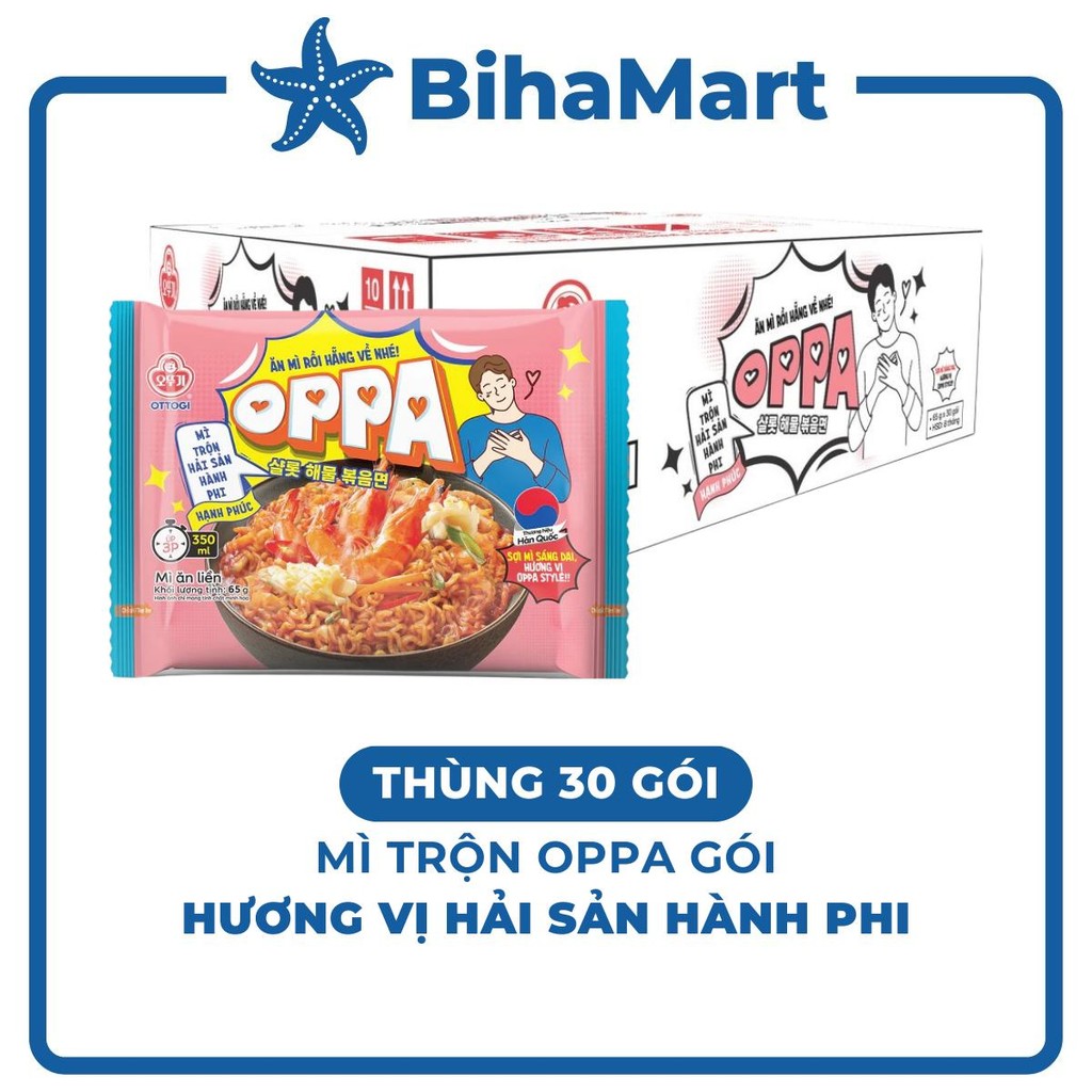 [30 Pack BOX]-TOTOGI- Oppa noodles mixed with Fried Onion Seafood, Oppa ...