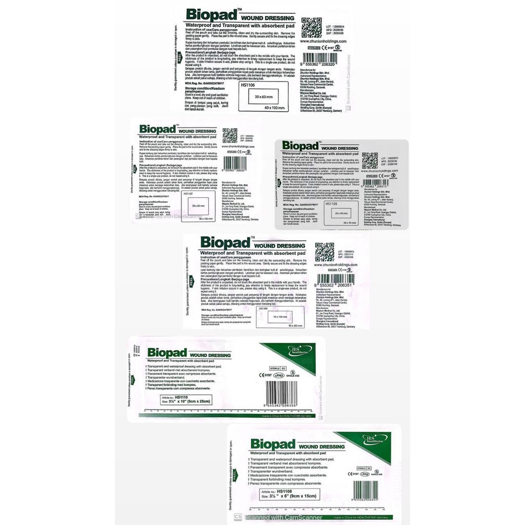 BIOPAD WOUND DRESSING WATERPROOF & TRANSPARENT WITH ABSORBENT PAD (EXP ...