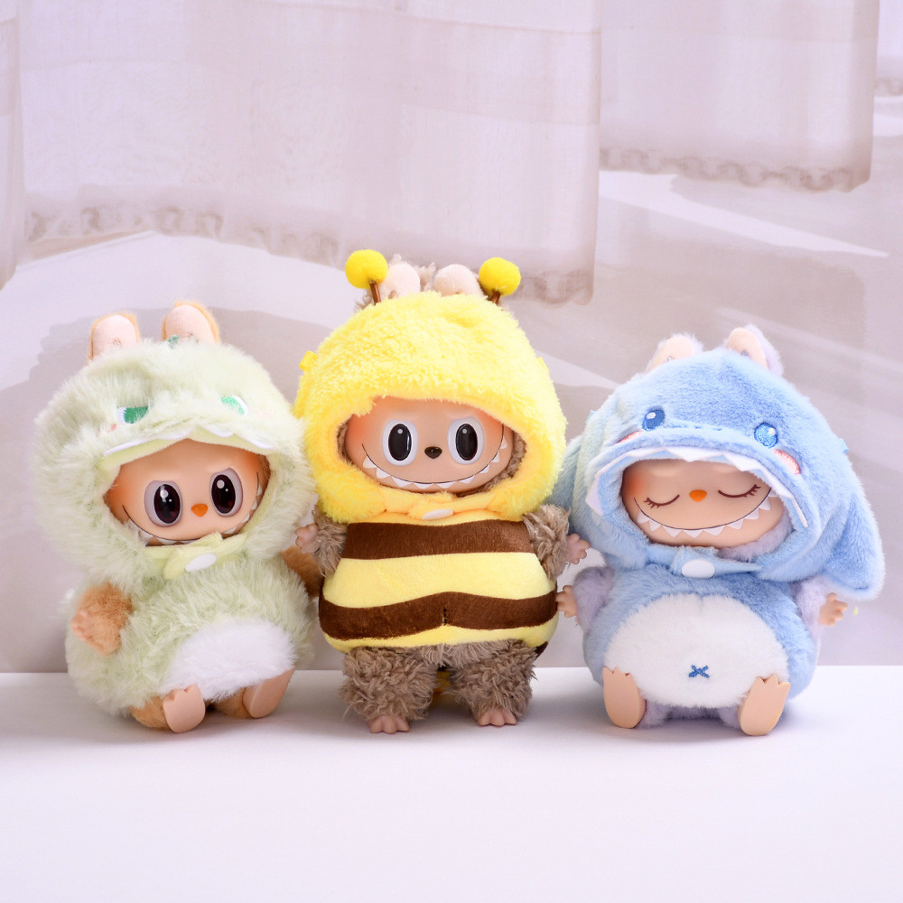 [Clothes only] For 17 CM Pendant Labubu of Bee Dinosaur Shark Costume ...