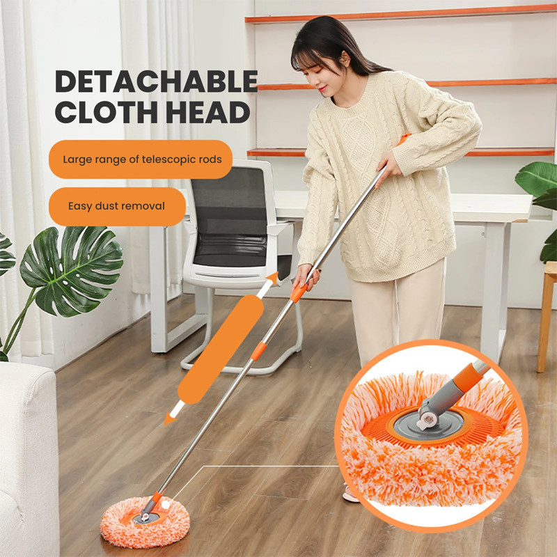 Rotatable Cleaning Mops with Mop Heads Round Microfiber Dust Mops ...