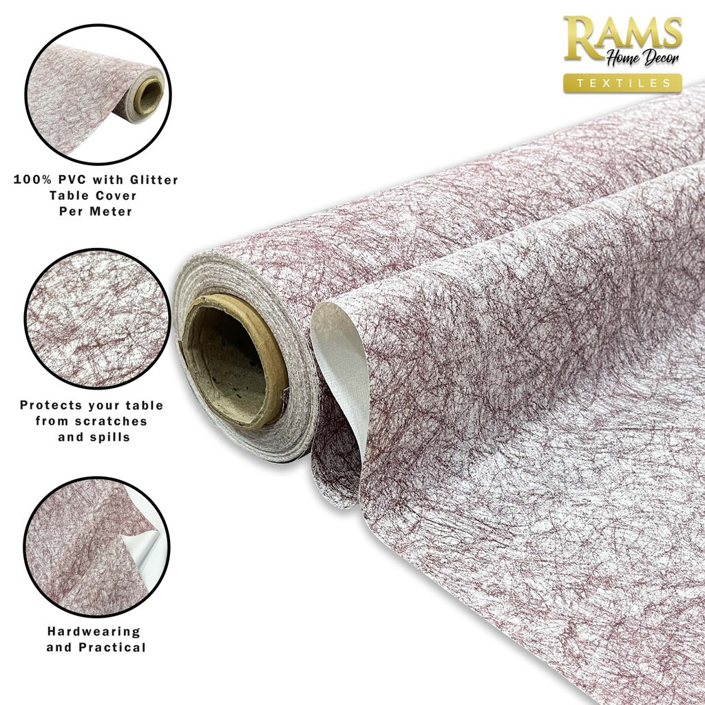 RamsHomeDecor Plastic Table Cover/Waterproof/Alas Meja Plastik Bermeter ...