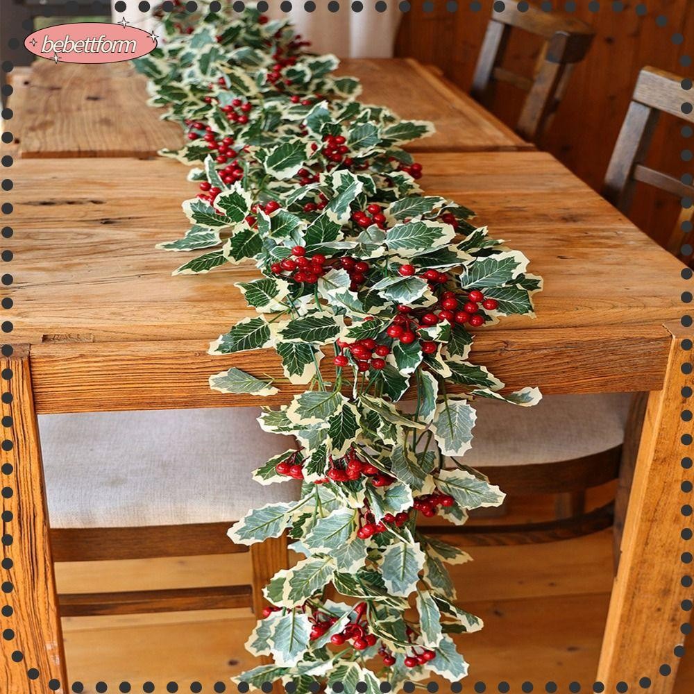 LIKE Christmas Garland, Holly Leaf Red Berries Red Berry Garland ...