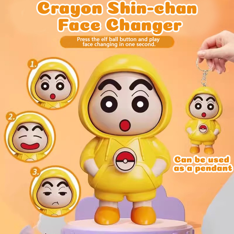 Crayon Shin chan Face Changing Pikachu Transformation Toy Trendy Play ...