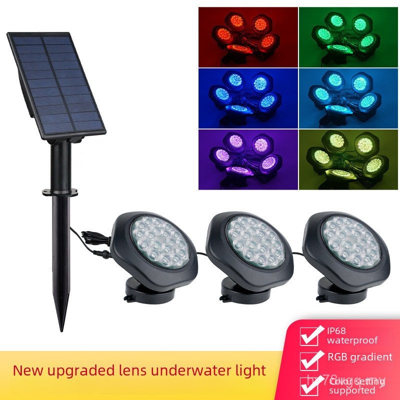 Lampu bawah air tenaga solar luar baru menyerlahkan lampu taman taman ...