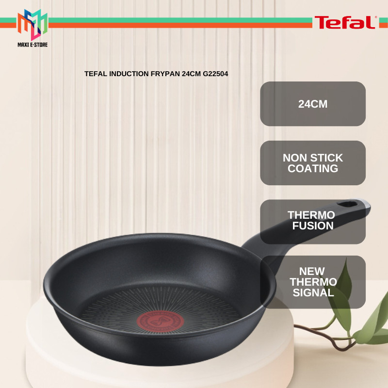 Tefal G-25504 Induction Frypan 24CM Non Stick Coating G25504 Kuali ...