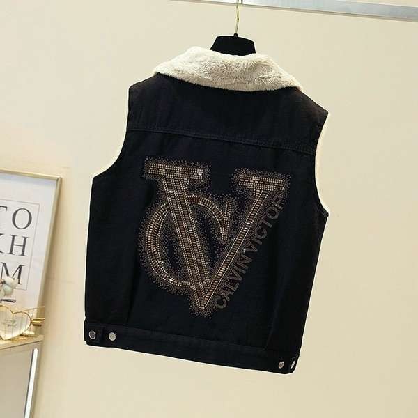 denim jacket woman denim vest woman denim vest Rompi denim wanita ...