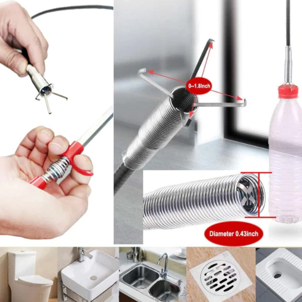Sewer Unclogger Drain Clog Remover Hand Clip Dredge Drain Gripper Sink ...