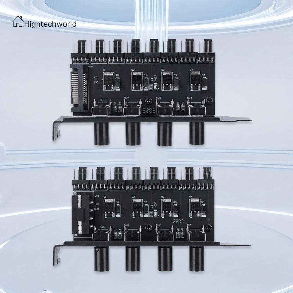PC Fan Hub SATA/4 Pin Adapter 8 Channel 4 Knob for CPU Chassis Cooler ...