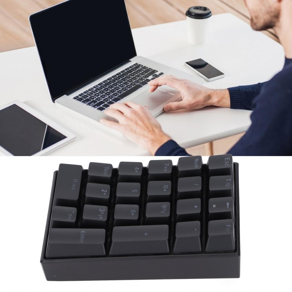Ssrroo USB Numeric Keypad LED Backlit 21-Key Mechanical Numpad for PC ...