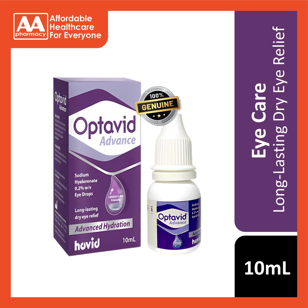 Optavid Advance Sodium Hyaluronate 0.2% w/v Eye Drops 10mL (Long ...