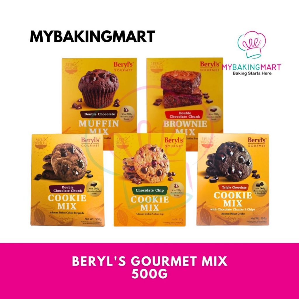 Beryl's Gourmet Premix Tepung 500g Chip Cookies / Double Chocolate ...