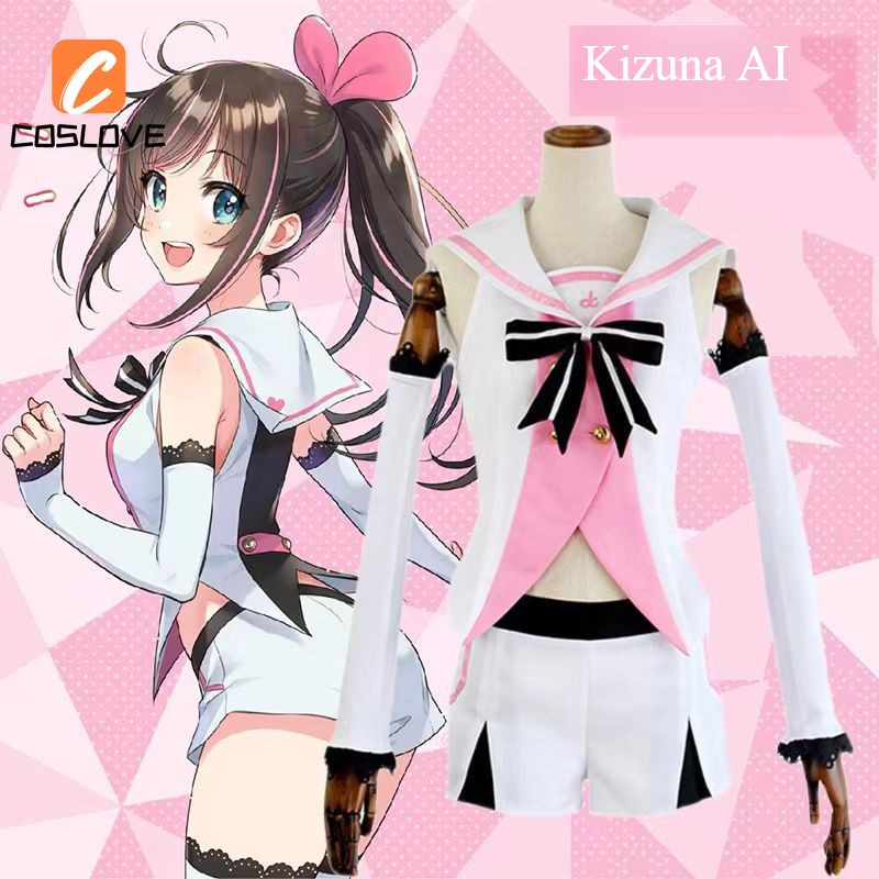 Vtuber Kizuna AI Cosplay Clothing Full Set Costume Suit For Woman ...
