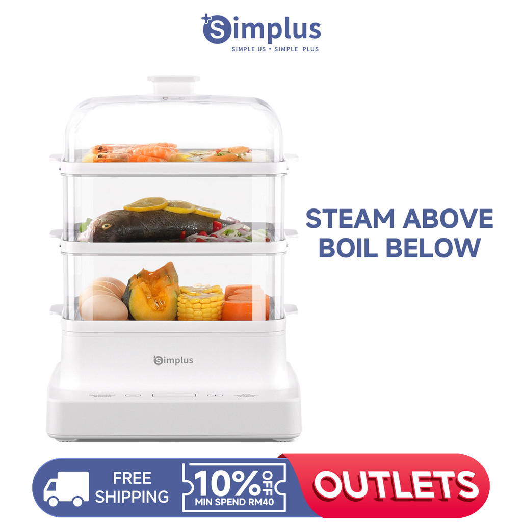 Simplus Electric Food Steamer | 3-Tier 14L Capacity | 1200W High Power ...