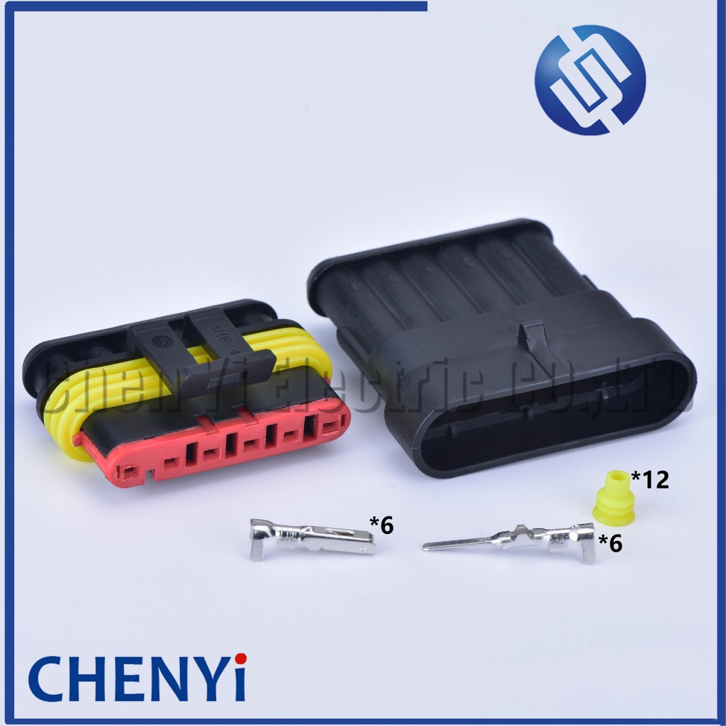 6 Pin Male or Female auto wire waterproof Connector superseal 1.5 mm ...