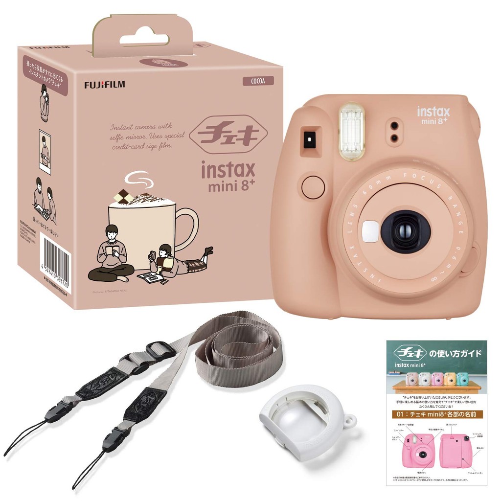 [USED in Japan] FUJIFILM instant camera instax mini8 plus with close-up lens and genuine ...