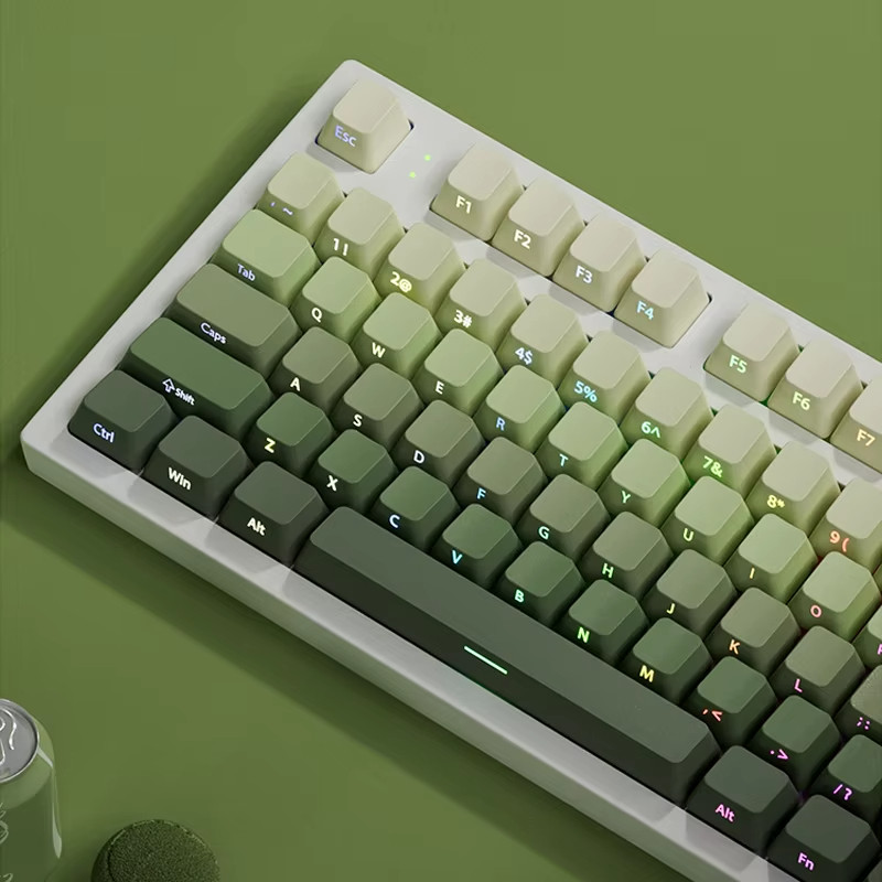 135 Keys Double Shot PBT Keycaps Cherry Profile Green Grape Side-lit ...
