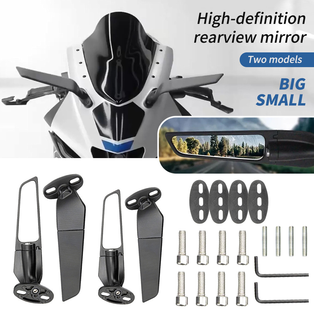 2Pcs Durable Motorcycle Rear View Mirror Wind Winglet Adjustable ...