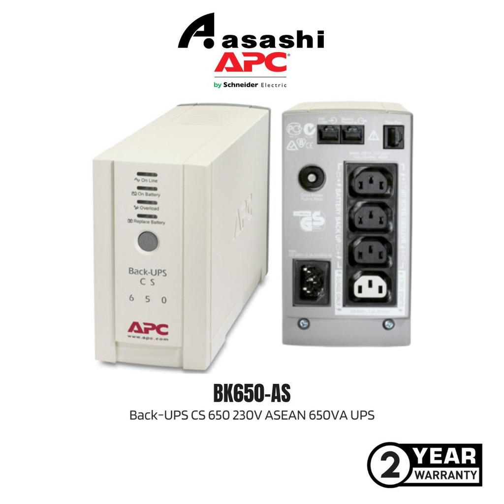 APC BK650-AS BACK-UPS CS 650 230V ASEAN 650VA UPS | Shopee Malaysia