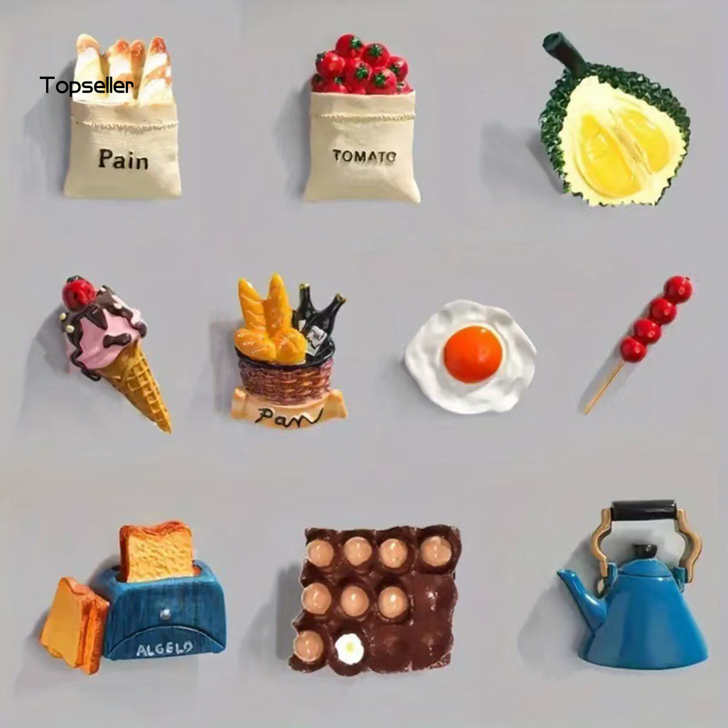 Tops* Food Shape Magnet Durian Refrigerator Magnet Southeast Kitchen ...