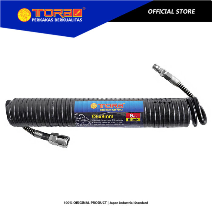 HITAM Tora Black PU Recoil Hose 6 Meters - Compressor Air Hose | Shopee ...