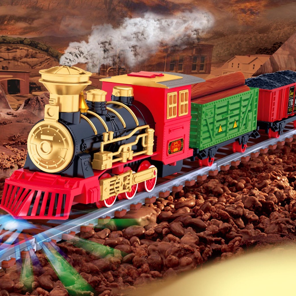 Christmas Train Toys Christmas Electric Railway Track Toy With Fog ...
