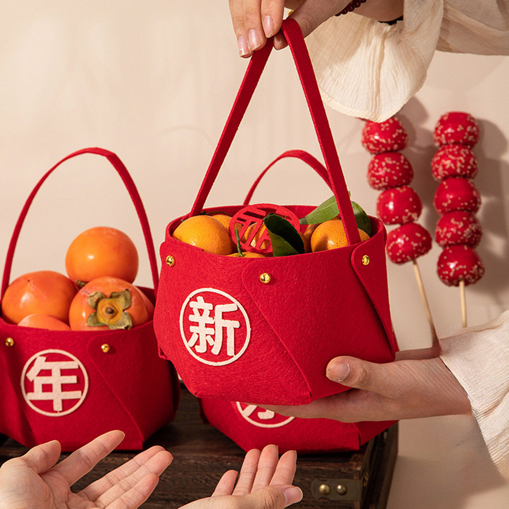 4PCS/Set 2025 Spring Festival Hand-held Fruit Basket Decoration New ...