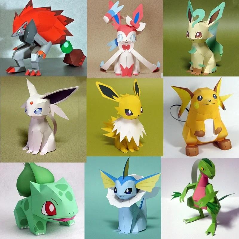 Pokemon Pikachu Paper Three-Dimensional Paper Model Handmade Diy ...