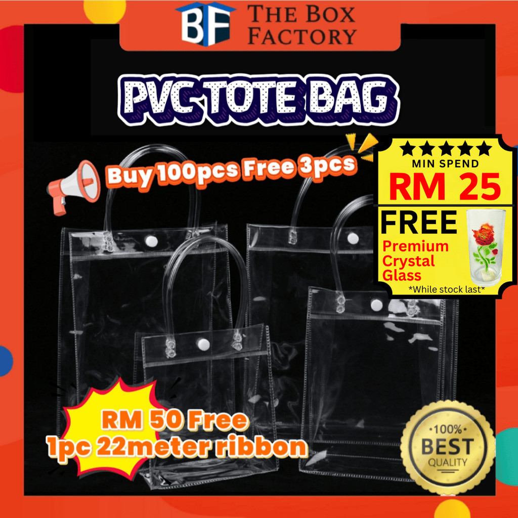 TBF PVC Tote Bag Transparent Shopping Bag Goodies Bag Gift Bag PVC ...
