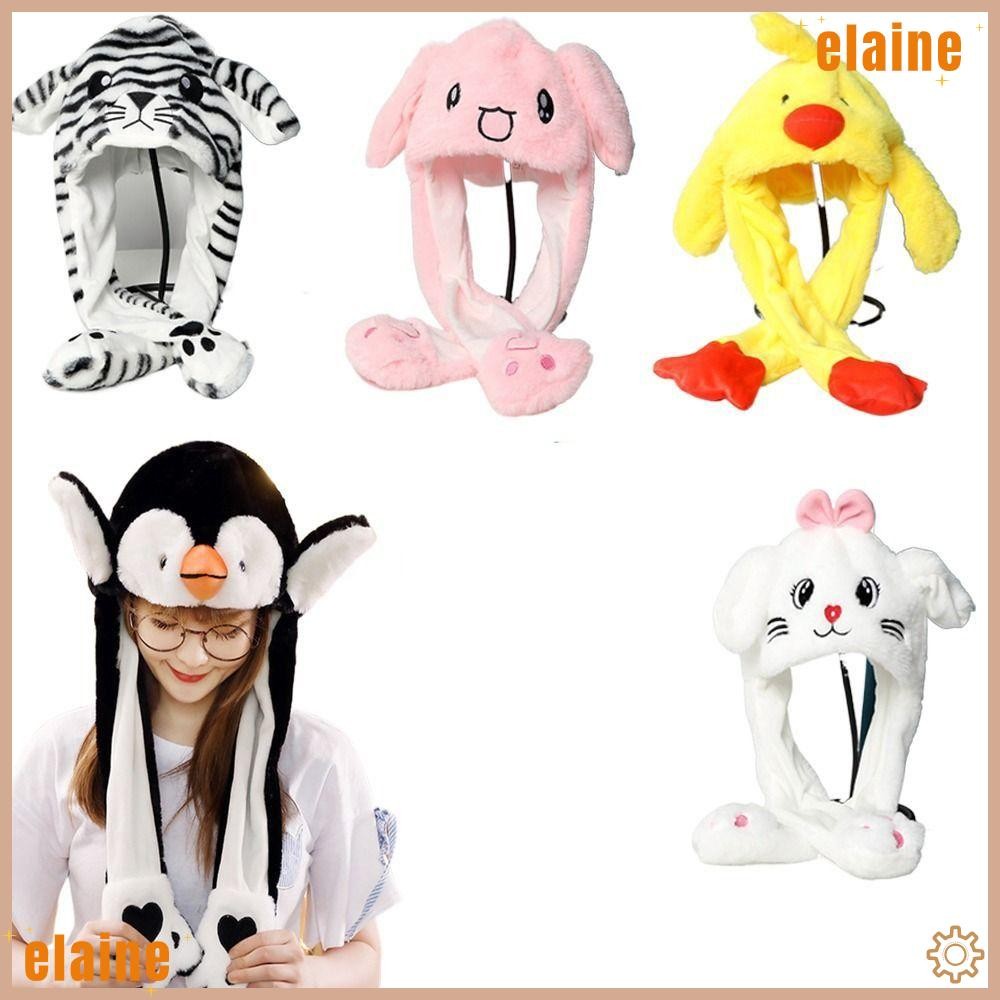 ELAINE2 Plush Moving Hat Jumping Up Caps Gifts Cute Rabbit Warmer ...