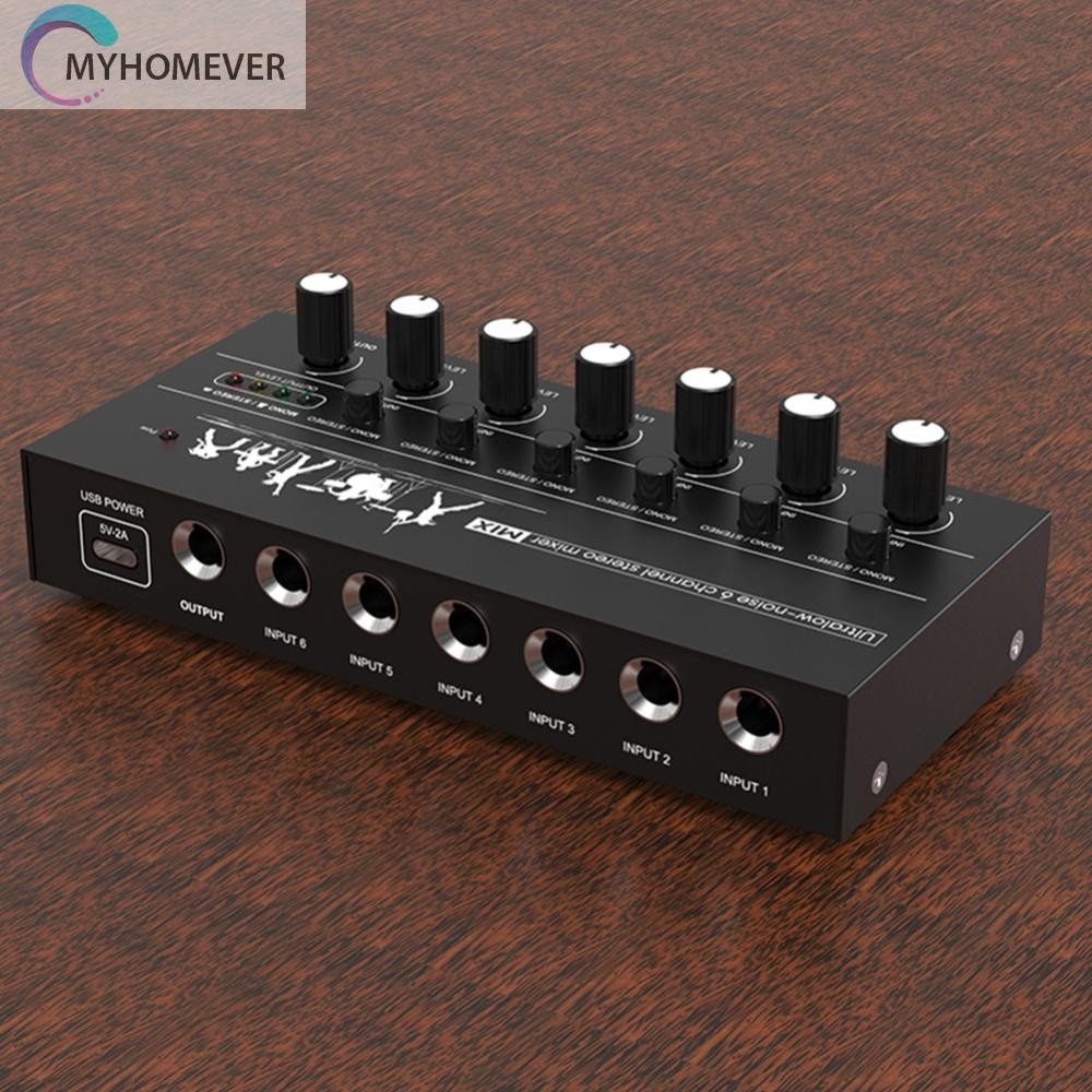 6-Channel Mini Audio Mixer DC 5V Line Mixer for Guitars Bass Keyboards ...