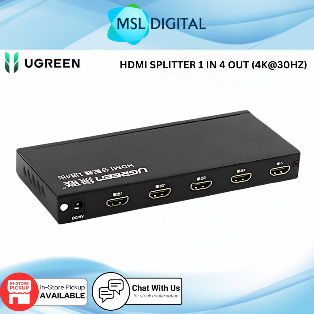 Ugreen HDMI Splitter 1 In 4 Out (4K@30HZ) | Shopee Malaysia
