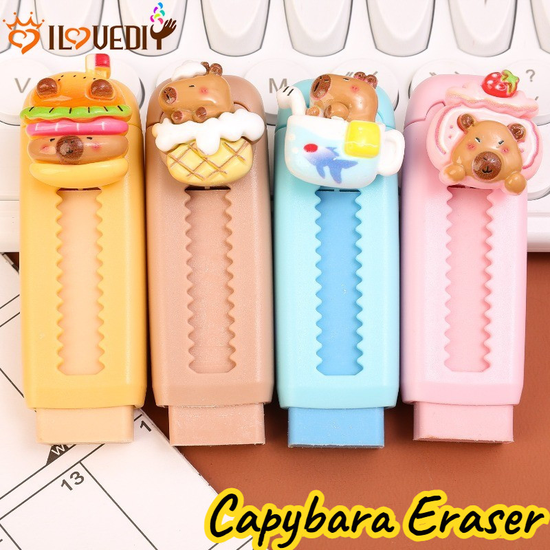 Random Color Capybara Eraser - Kawaii Student Stationery - Creative ...