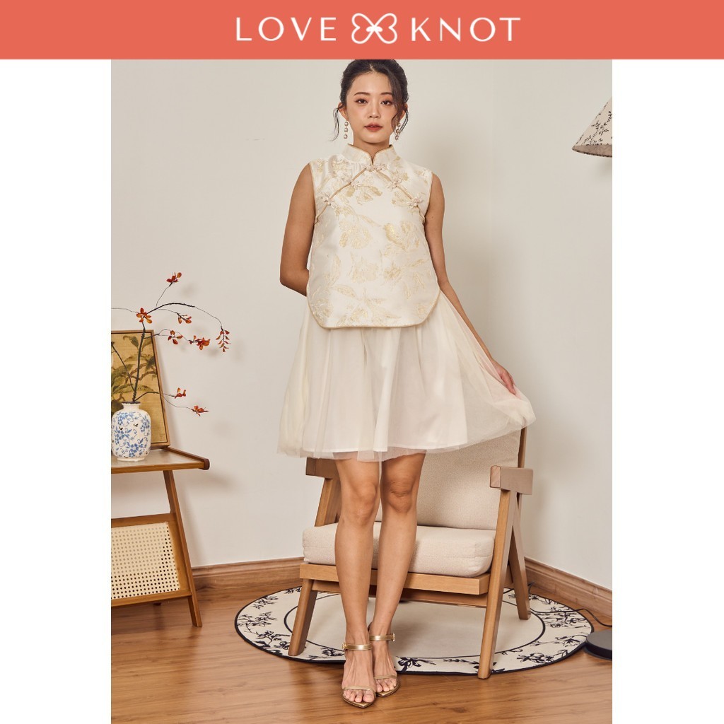Ying Yu 迎玉 Jacquard A-line Cheongsam (Yellow) | Shopee Malaysia