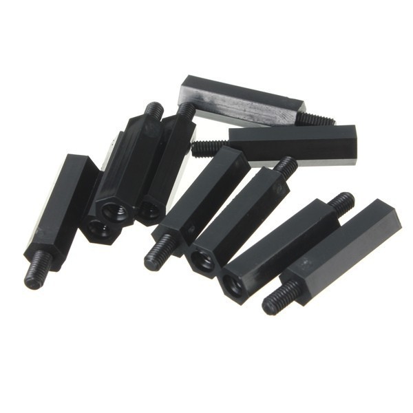 M3*30+6mm Black Nylon Hex Spacer Standoff Female Male M3x30+6mm ...