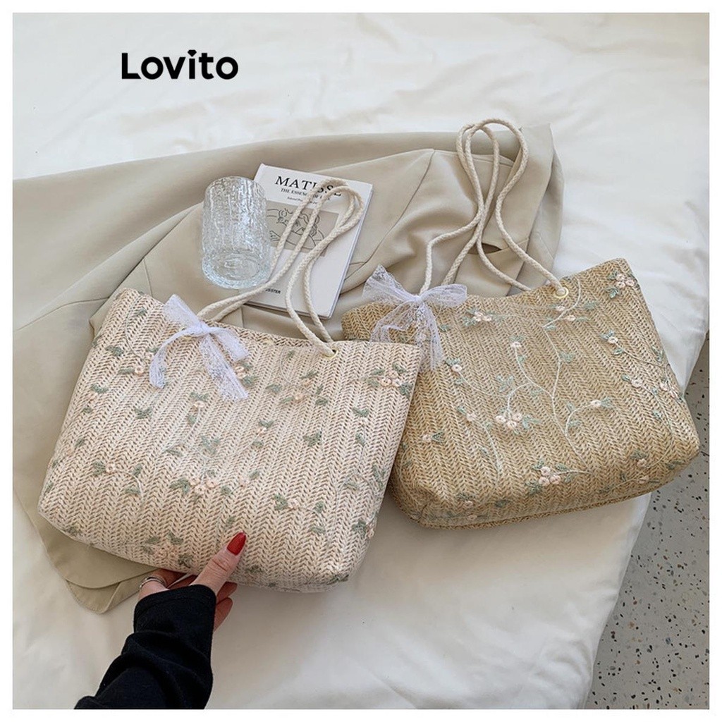 Lovito Elegant Floral Flowers Shoulder Tote Bag for Women LFA07003 ...