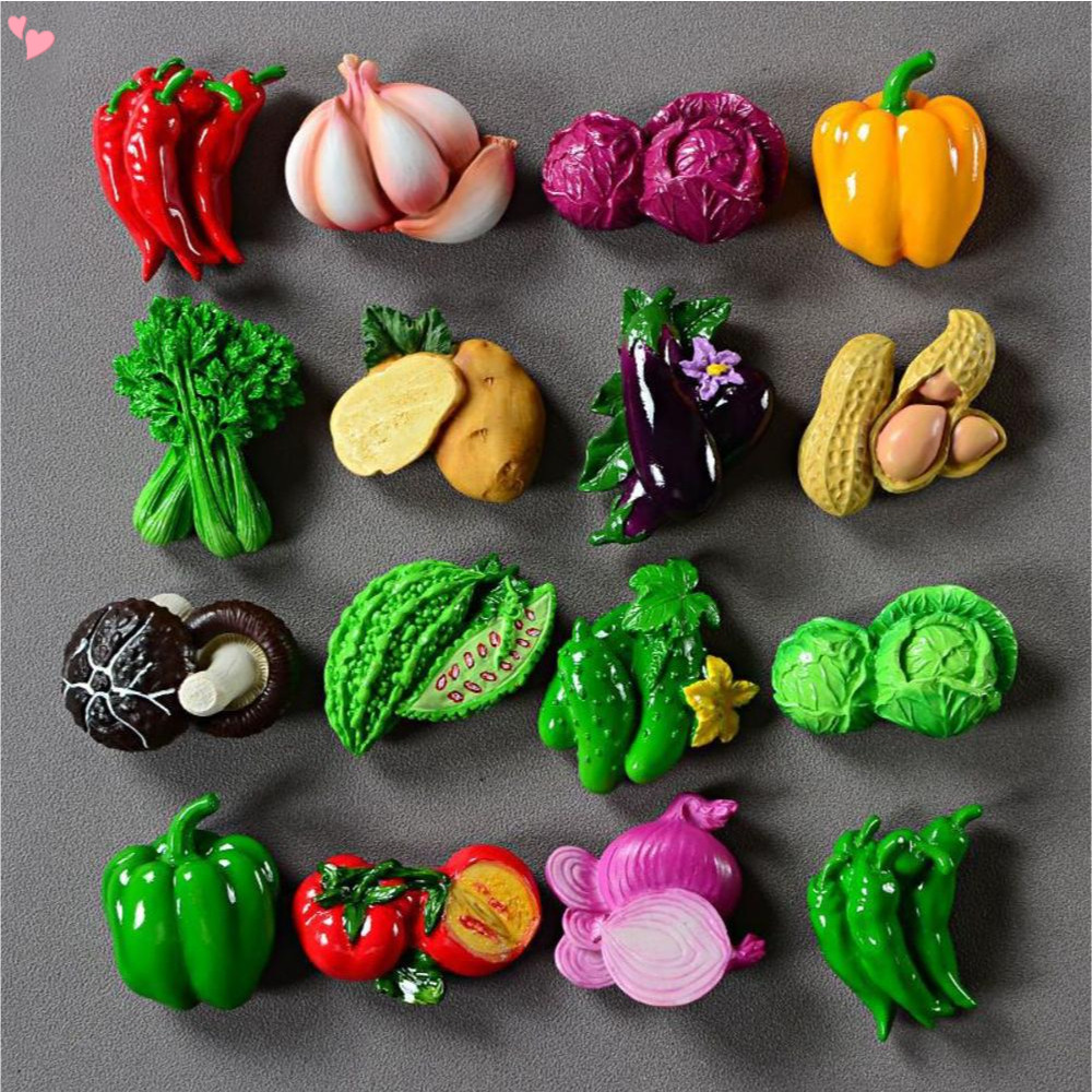 Creative 3D Resin Vegetables Fridge Magnets Funny Cute Decoration ...