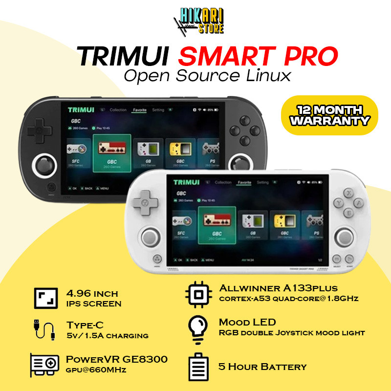 TRIMUI SMART PRO Game Console 4.96" IPS Screen 720dpi Open Source RGB ...