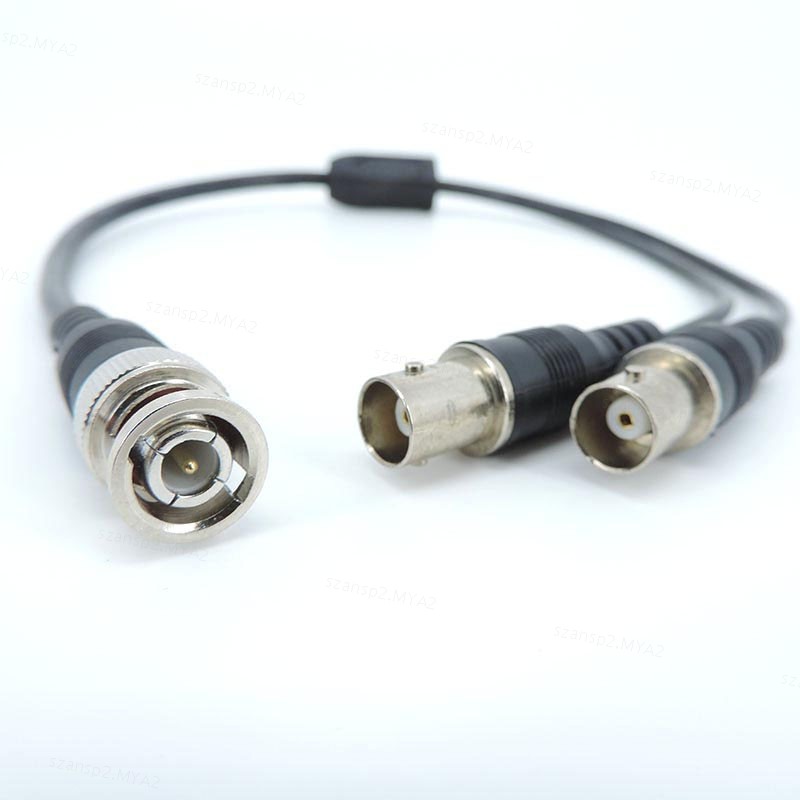 1 BNC Male to 2 way BNC female Splitter video Cable Cord Connector ...