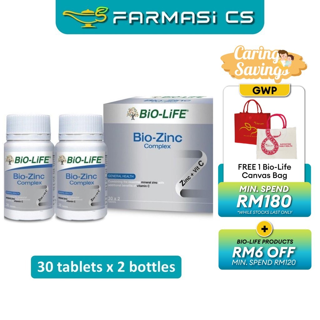 Bio-Life Bio-Zinc Complex 100s x 2 bottles Twin Pack EXP:09/2026 [Bio ...