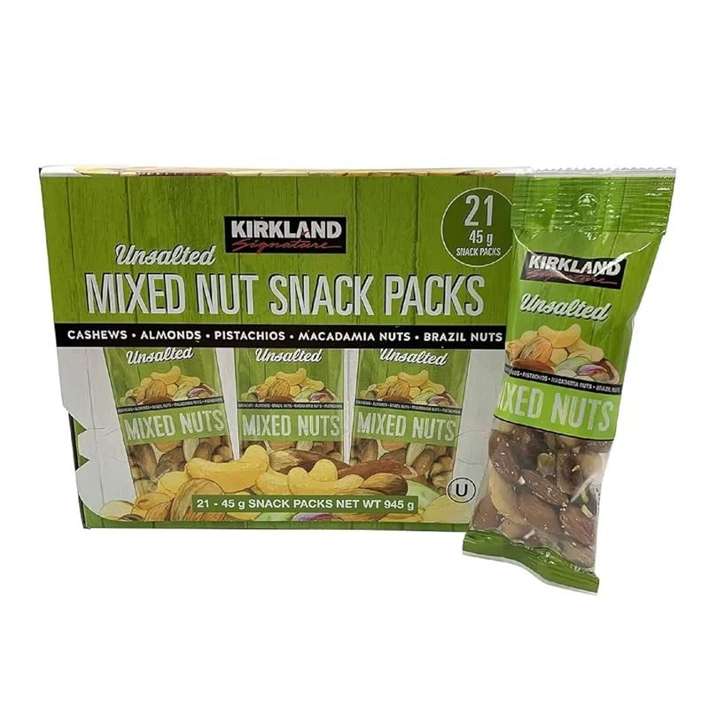 Kirkland Unsalted Mixed Nut Snack Packs – 45g × 21 Packs from Costco ...