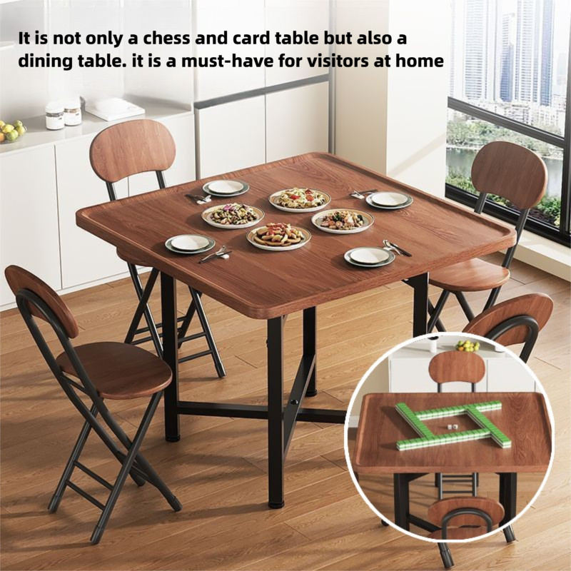 Mahjong Table Household Foldable Hand Rub Type Simple Chess and Card Table Split Dining Table ...