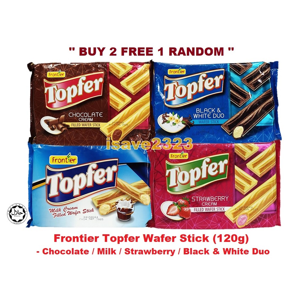 ''BUY 2 FREE 1 RANDOM'' [Halal] Frontier Topfer Wafer Stick with Cream ...