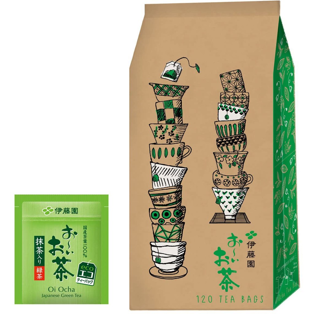 Itoen Eco Tea Bag Oi Ocha Green Tea (with Matcha) 1.8g x 120 bags ...