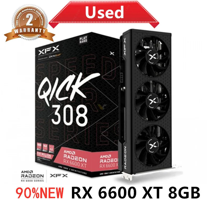 XFX RX 6600 XT 6600XT RX6600 XT 8GB Graphics Card AMD GPU Radeon RX6600XT RX6600 XT GDDR6 Video ...