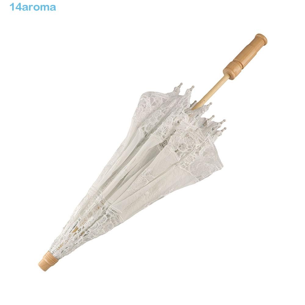 AROMA Wedding Lace Umbrella, Embroidery Floral Hollowed Prop Umbrella ...