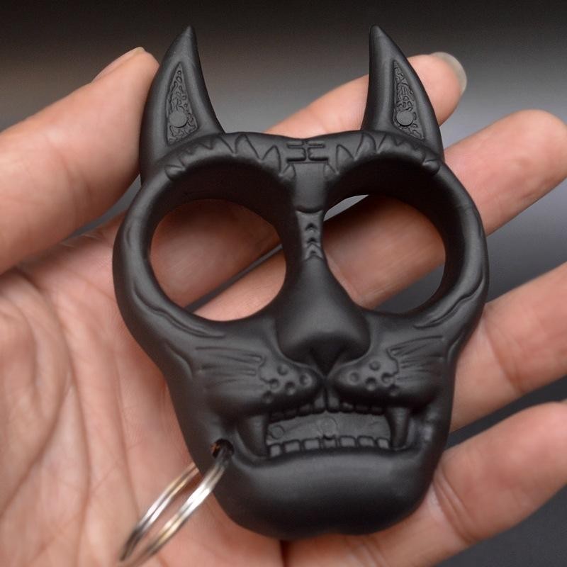 Creative Hard Mini Tiger Head Fist Buckle Two-Finger Tiger Keychain ...