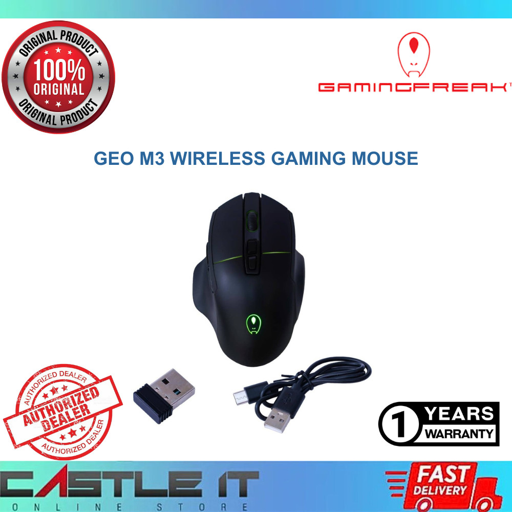 Gaming Freak GEO M3 GDM10 Wireless Gaming Mouse 2.4GHz Bluetooth RGB 7 ...