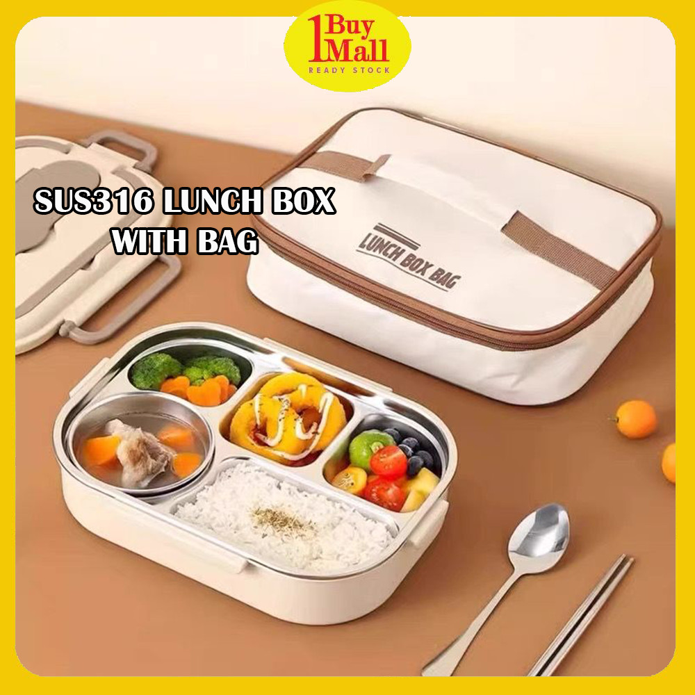 SUS 316 Oval Lunch Box Student Office Worker Portable Lunch Box With ...